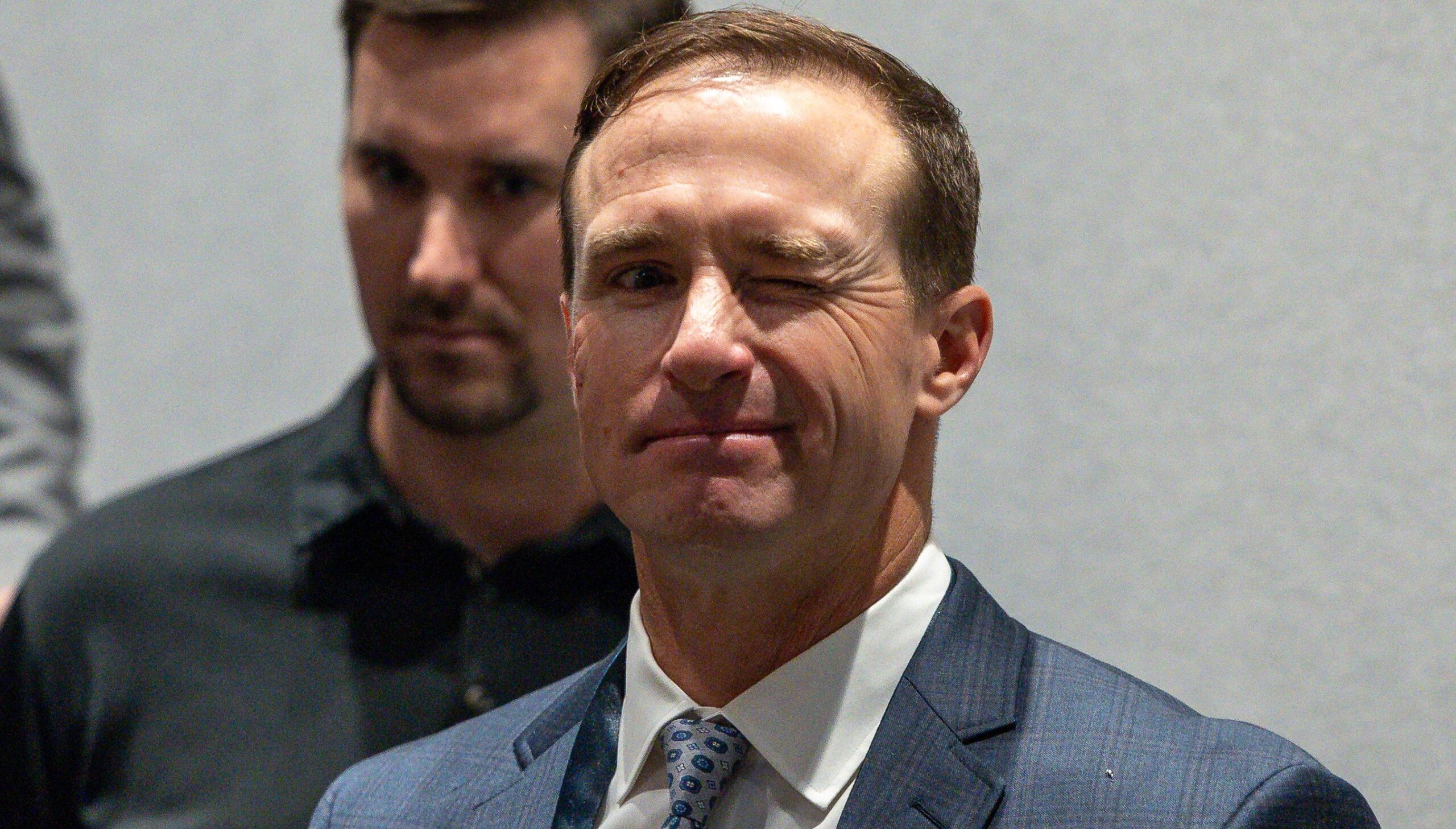 Drew Brees Pounds the Table for One Viking